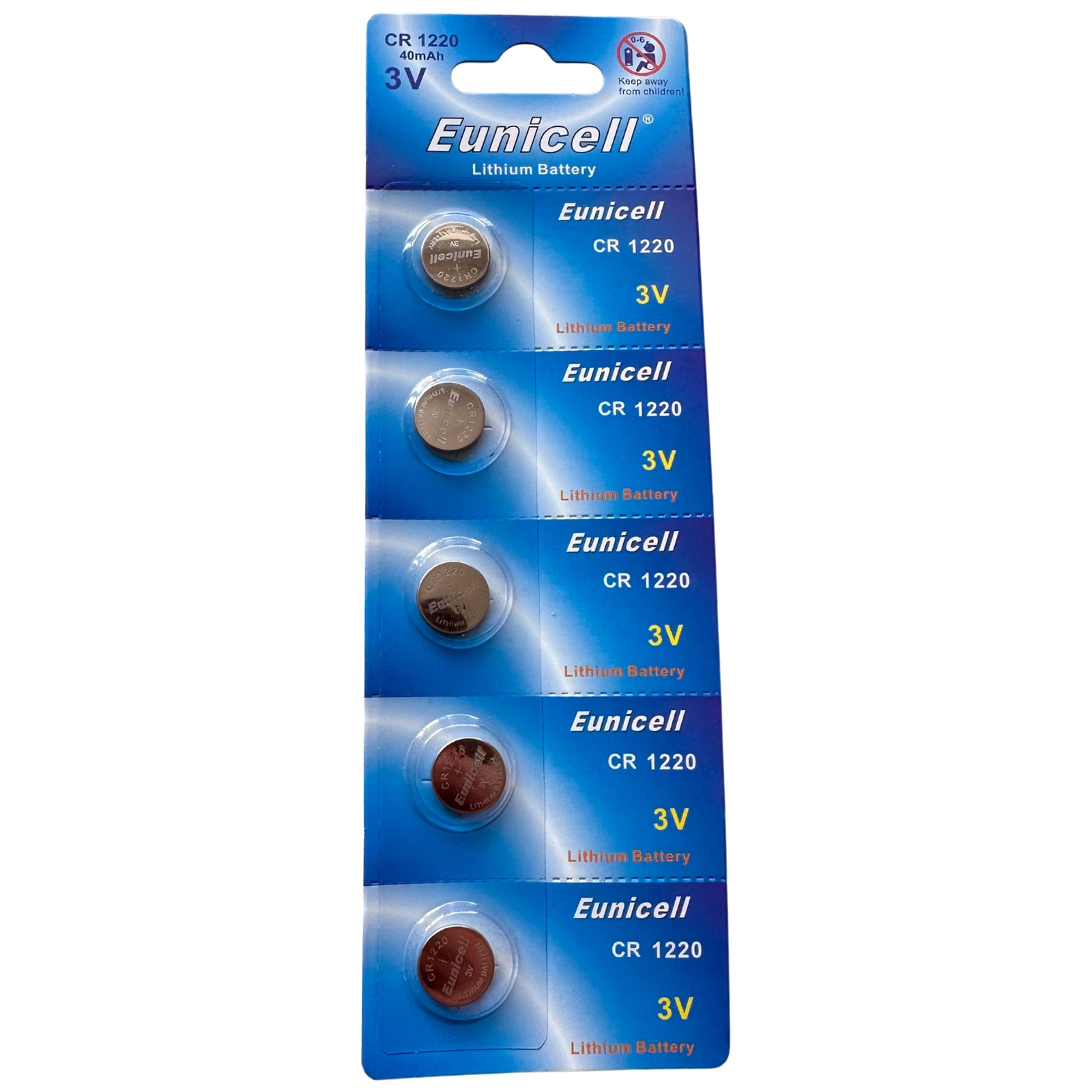 CR1220 Eunicell 3v Lithium Batteries (5 Pack) – Key Library